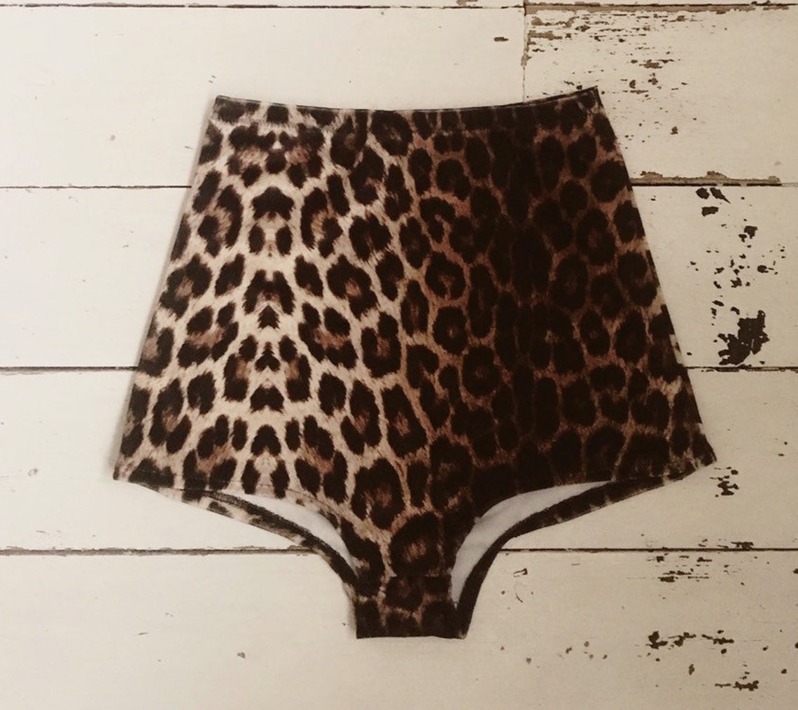 Leopard Print Hot Pants High Waist Etsy