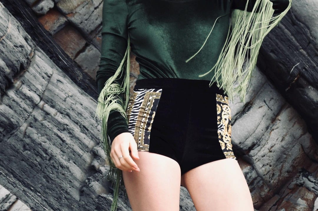 Velvet Shorts Hot Pants Rave Pole Edm - Etsy