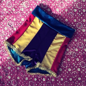 Velvet Striped Circus Costume Aerial Rope Trapeze Festival Shorts ...