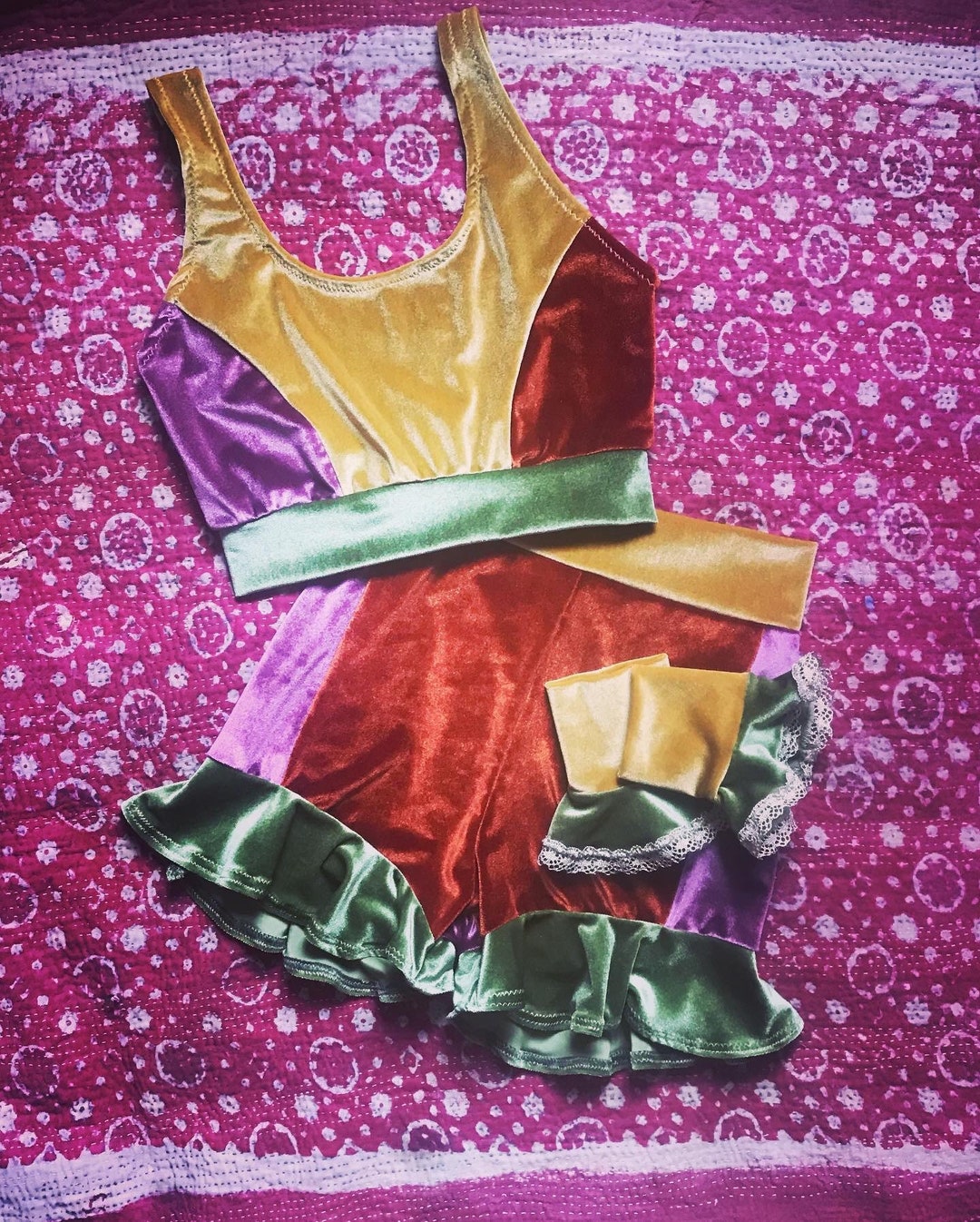 Velvet Circus Trapeze Costume With Cuffs - Etsy