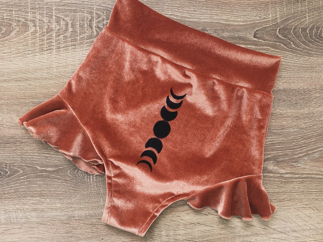 Moon Phase Velvet Ruffle Hot Pants Boho Shorts - Etsy
