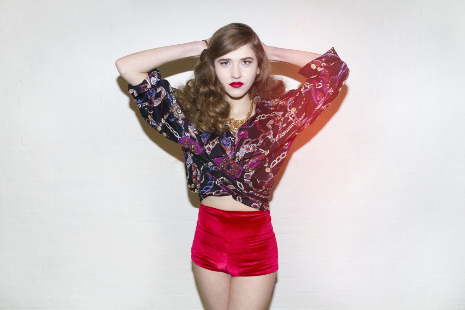 Red Velvet Vintage Style High Waisted Dance Shorts - Etsy