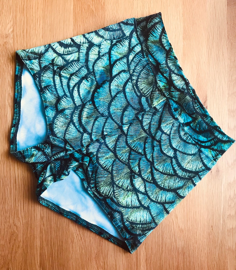Dragon Scale Feather Peacock Velvet Booty Shorts - Etsy