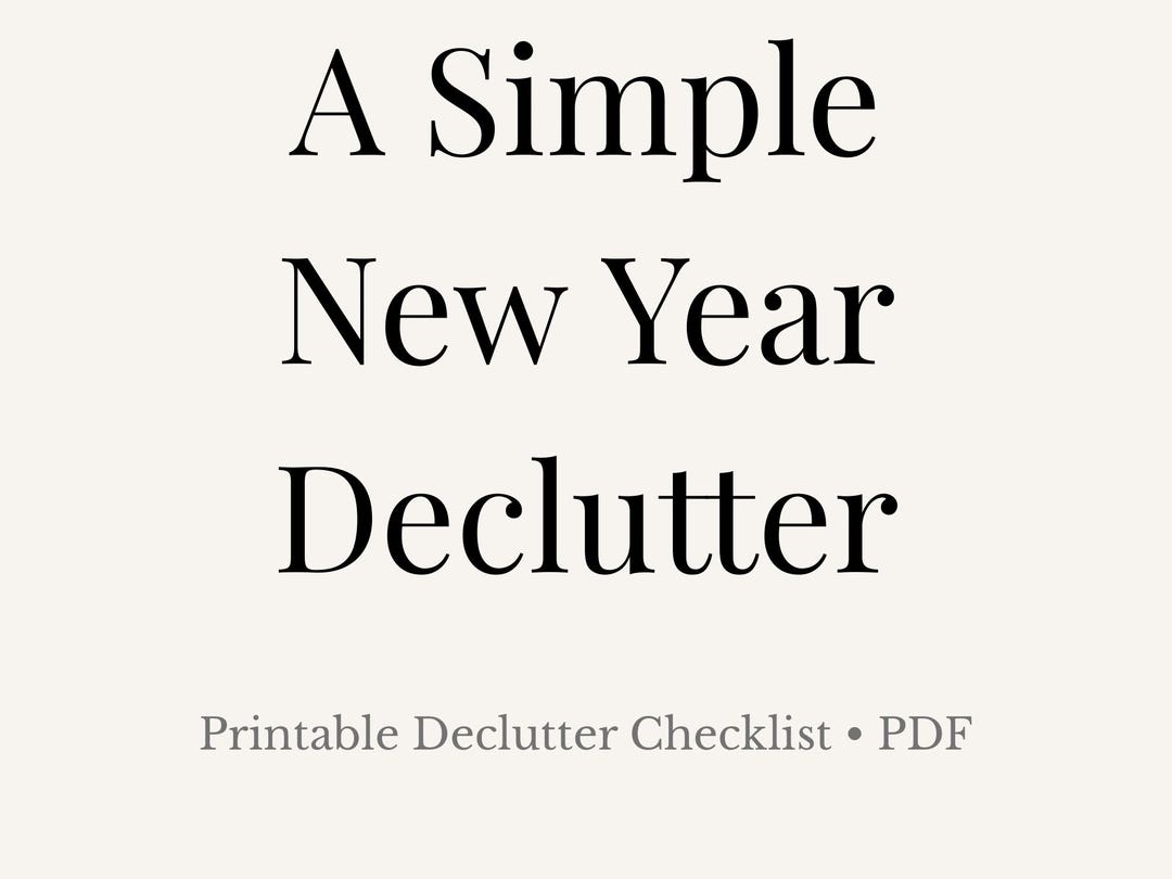 A Simple New Year Declutter | Printable Declutter Checklist PDF | New ...