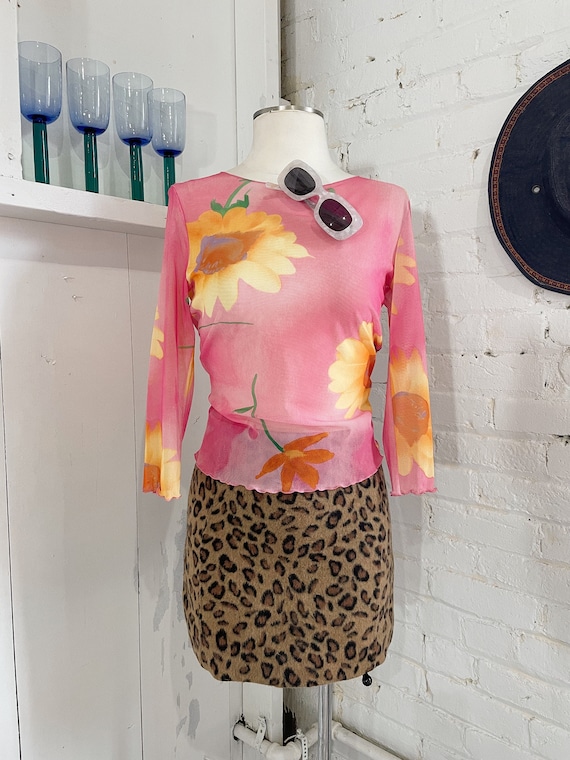 90s pink mesh top - Gem