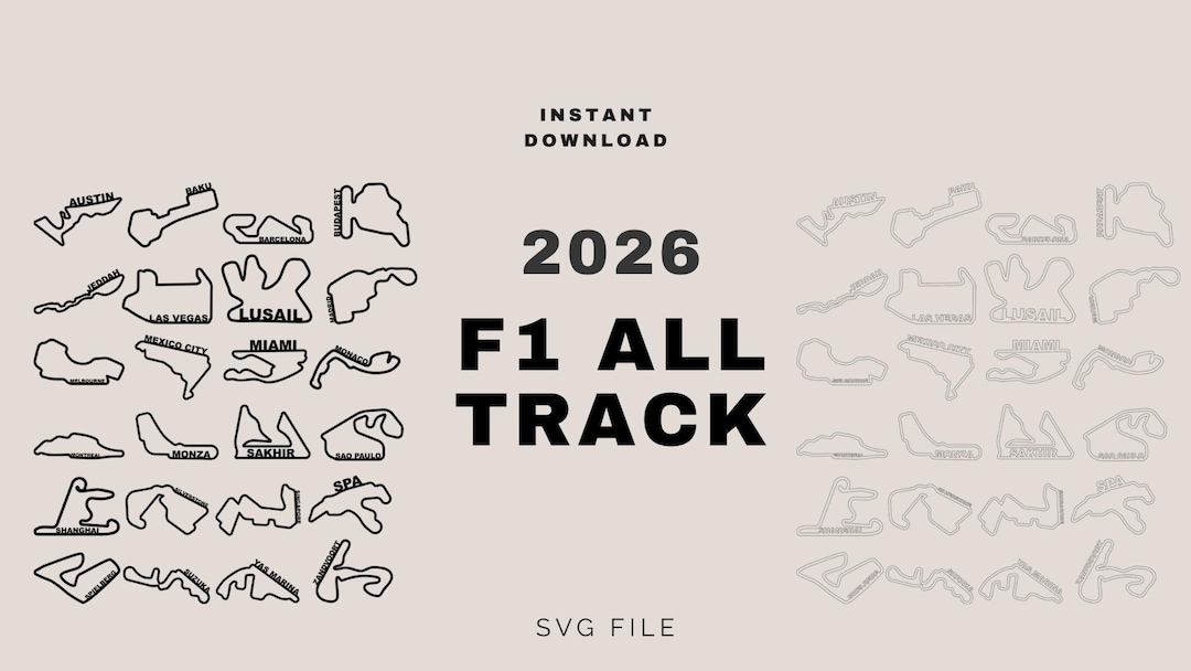 Formula 1 2026 Track Maps - SVG– Minimal Circuit Layout Wall Art - Etsy