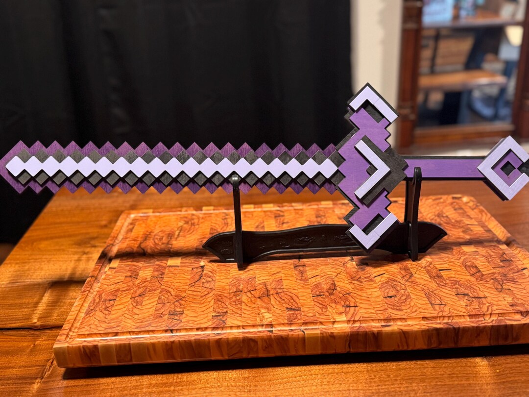 Laser Cut Minecraft Pixel Sword, Wooden Video Game Sword, Layered, Game ...