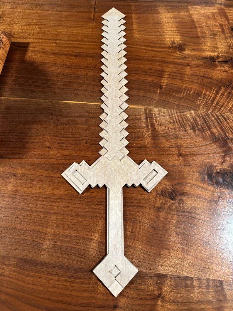 DIY Minecraft Pixel Sword Kit | Laser Cut Wooden Sword | Gamer Craft ...