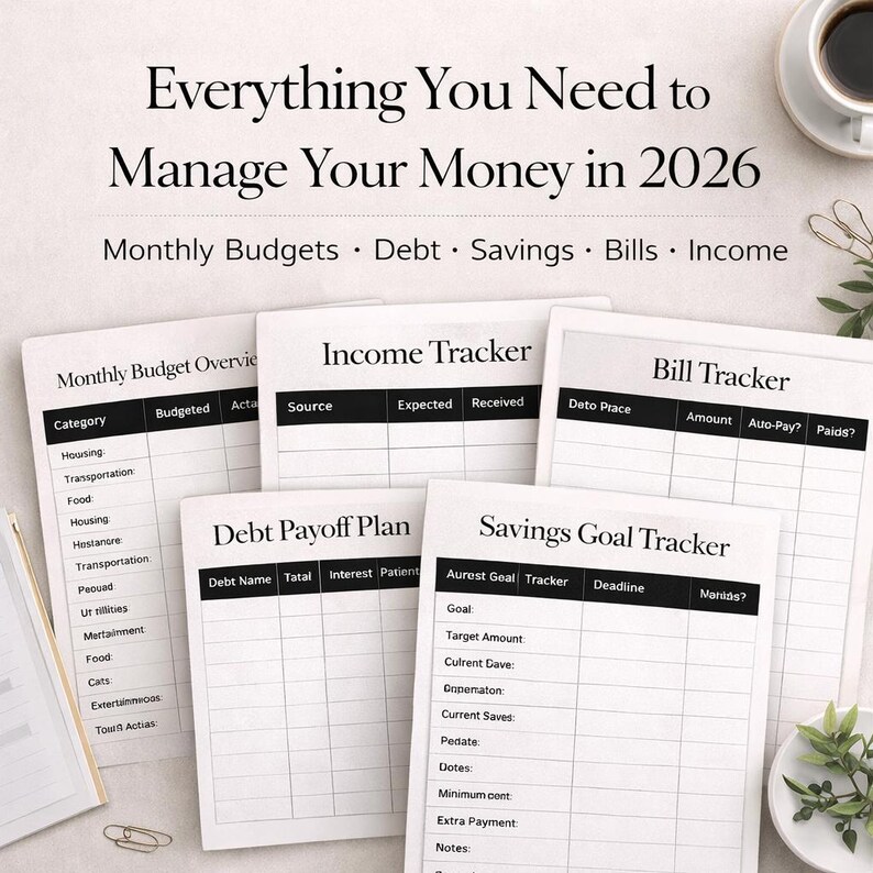 2026 Budget Planner Printable PDF A4 | Annual Money Planner | Monthly ...