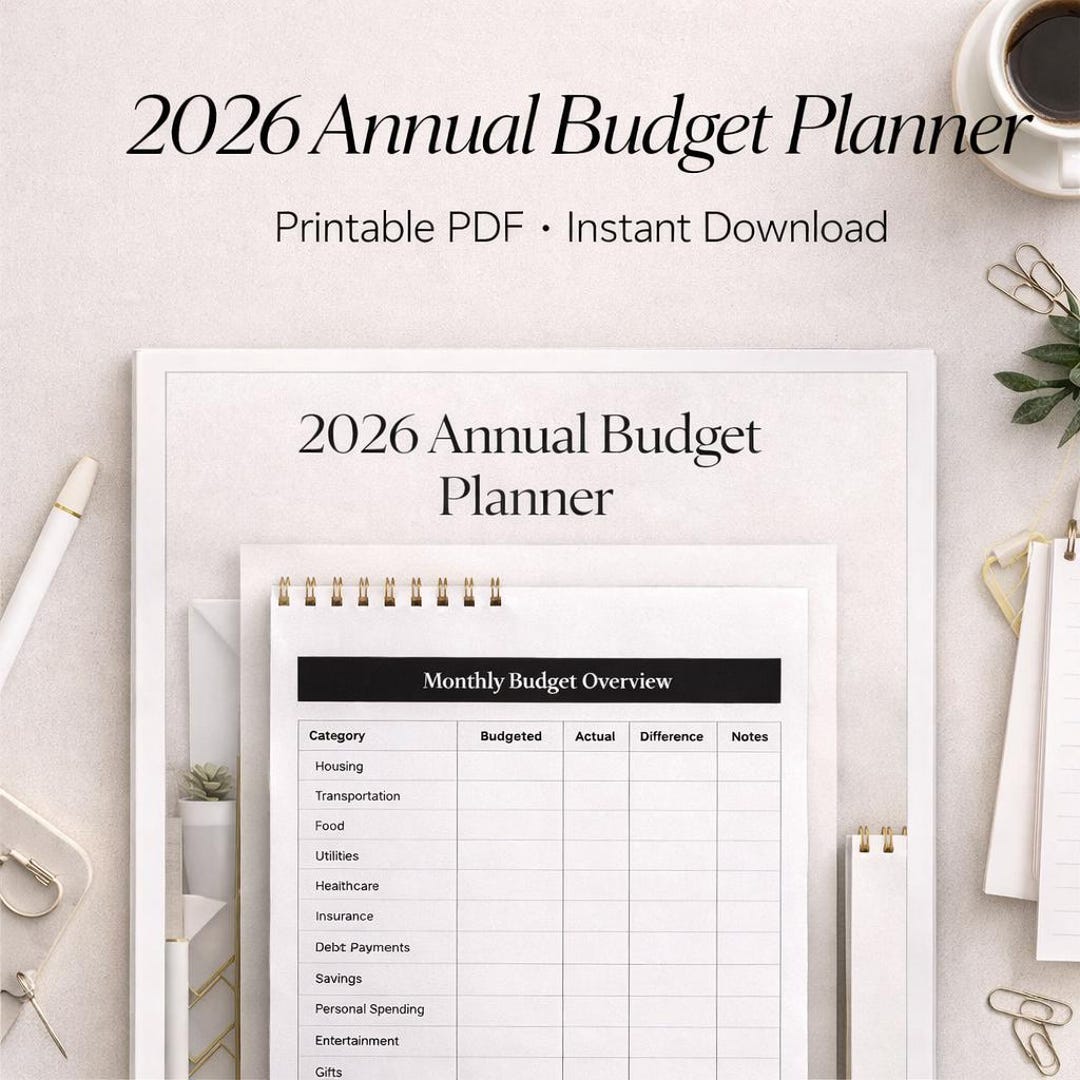 2026 Budget Planner Printable PDF A4 | Annual Money Planner | Monthly ...