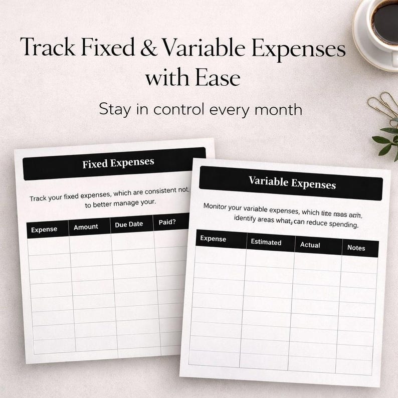 2026 Budget Planner Printable PDF A4 | Annual Money Planner | Monthly ...