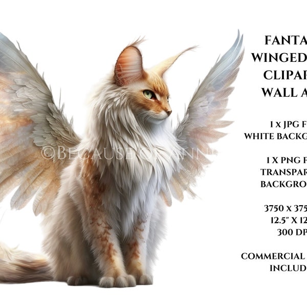 Winged Cat - Etsy