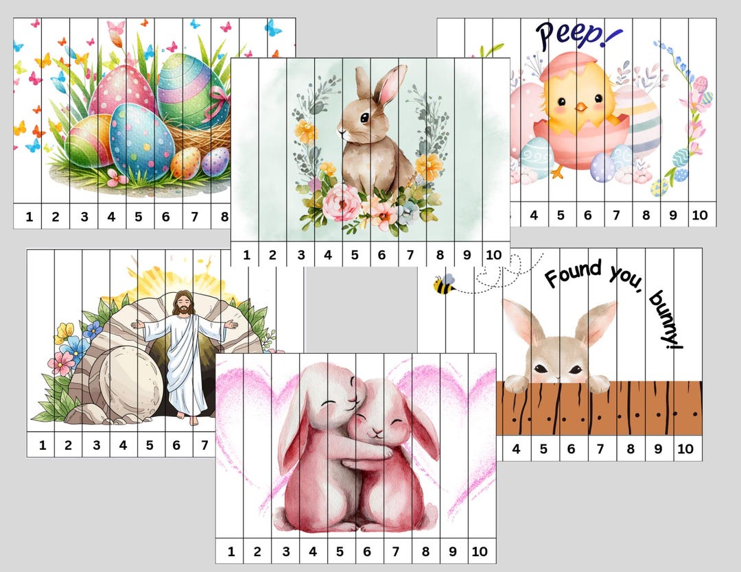 Easter Number Sequence Puzzles, Printable, Counting 1-10 Activity ...