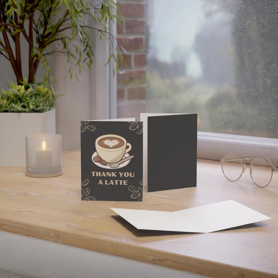 Thank You a Latte Card | Coffee Lover Greeting - Etsy