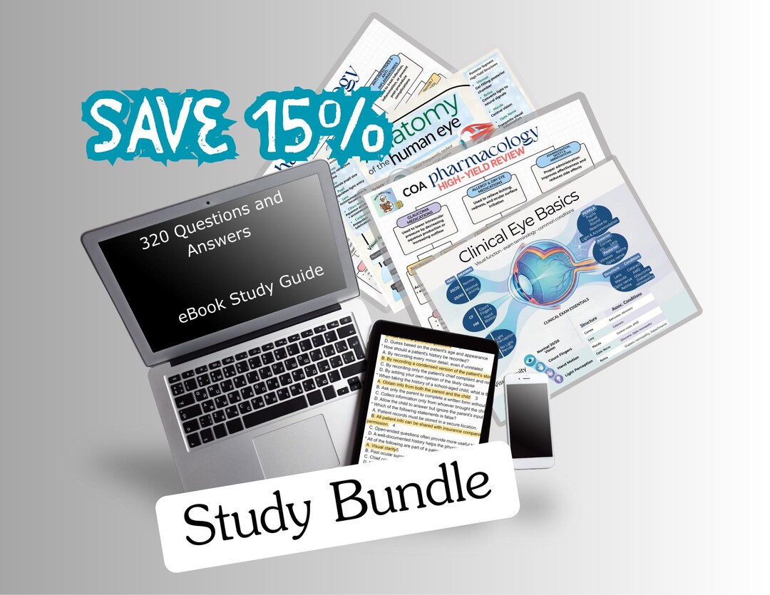 Ophthalmic Assistant Study Bundle – 320 Q&A Ebook + Laminated Quick ...
