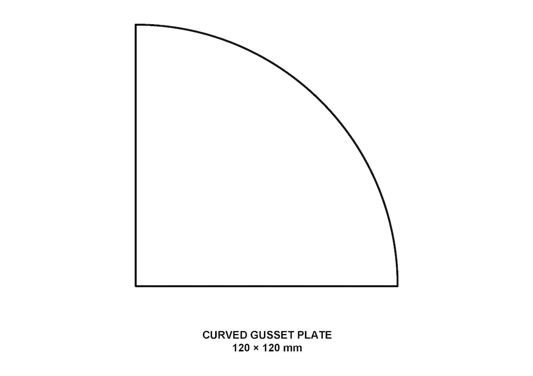 Curved Gusset Plate DXF | Radius Gusset (120x120 Mm) | CNC Laser Plasma ...