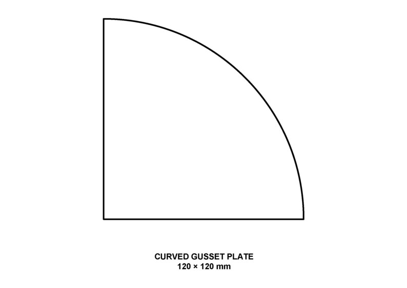 Curved Gusset Plate DXF | Radius Gusset (120x120 Mm) | CNC Laser Plasma ...