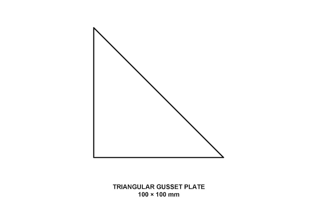Triangular Gusset Plate DXF | Reinforcement Plate (100x100 Mm) | CNC ...