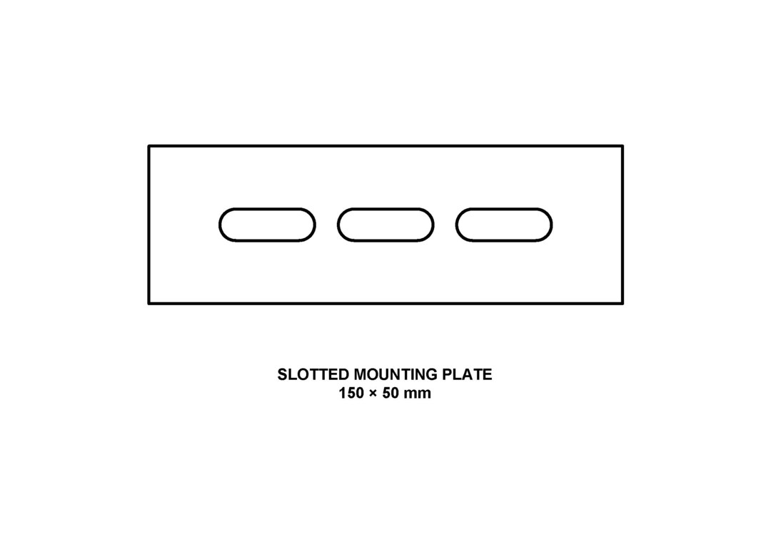Slotted Mounting Plate DXF | 3 Slot Plate (150x50 Mm) | CNC Laser ...