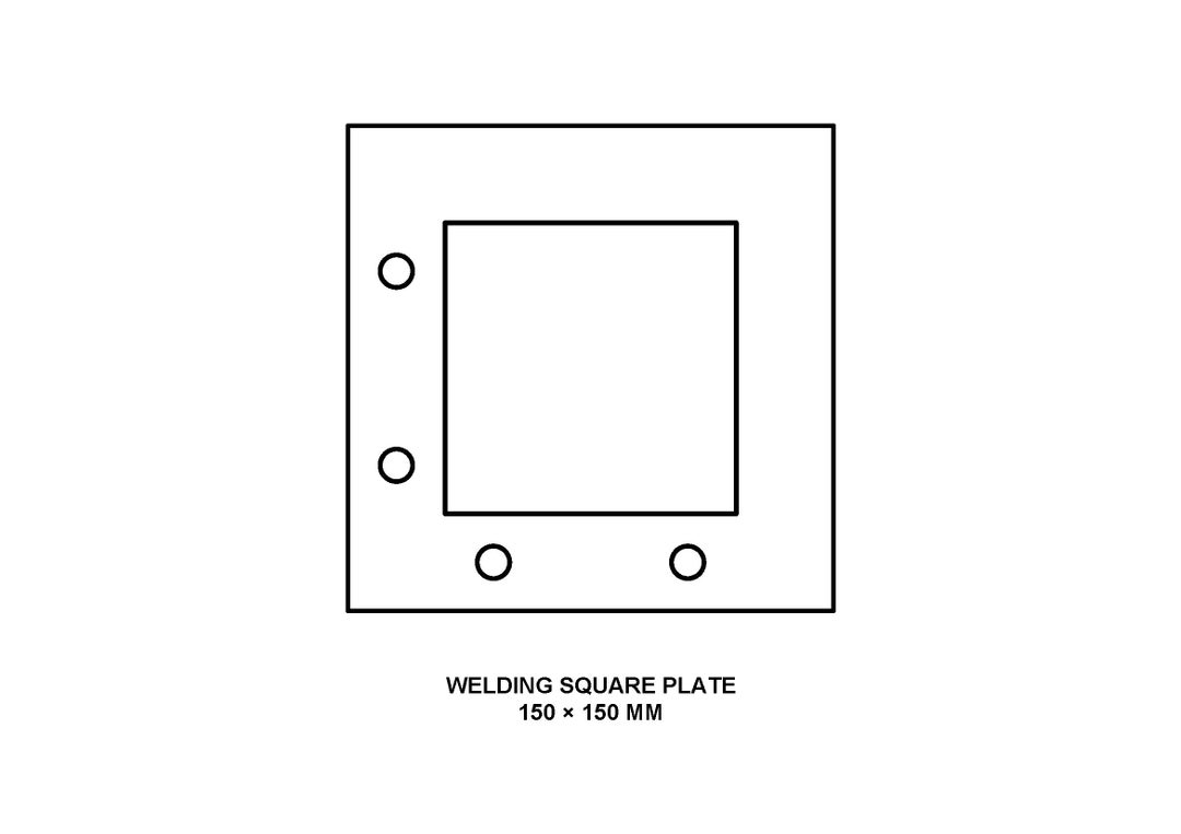 Welding Square Plate DXF | 90 Degree Fixture Square (150x150 Mm) | CNC ...