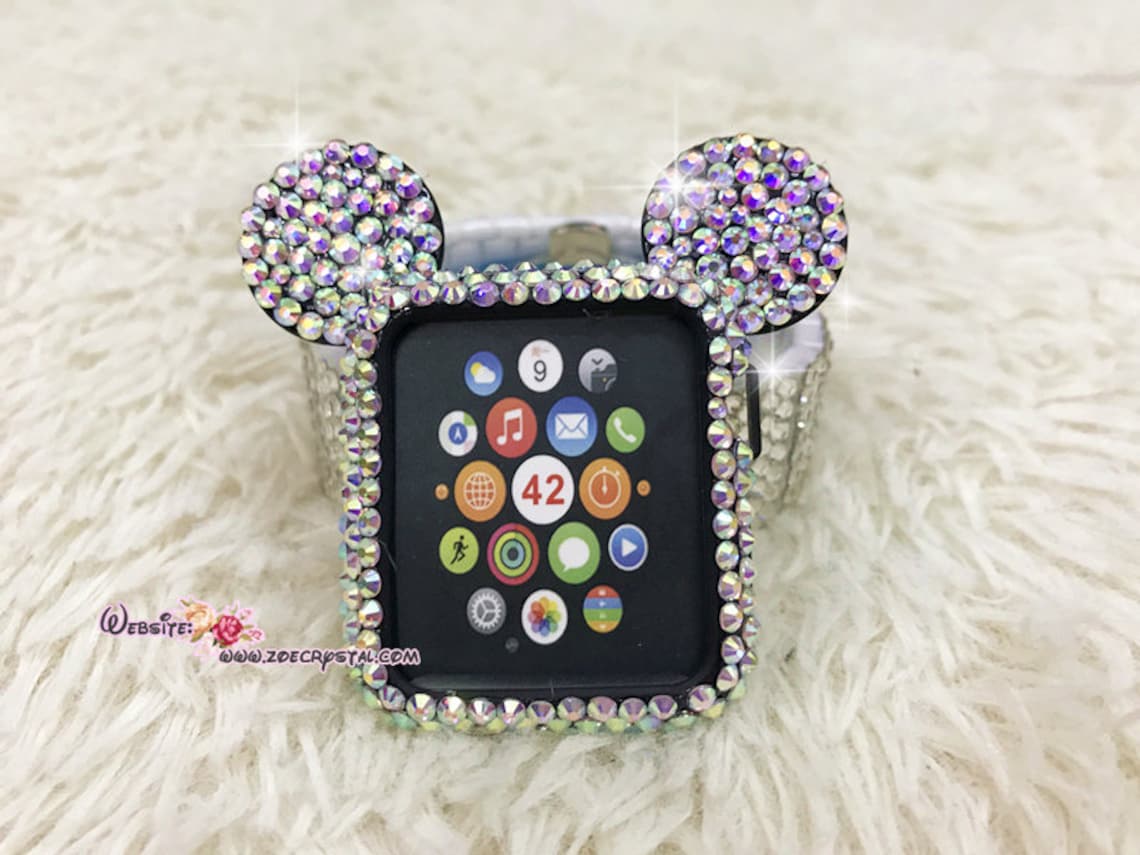 BEDAZZLED Apple Watch Ab White Swarovski Bling Case/ Protector - Etsy