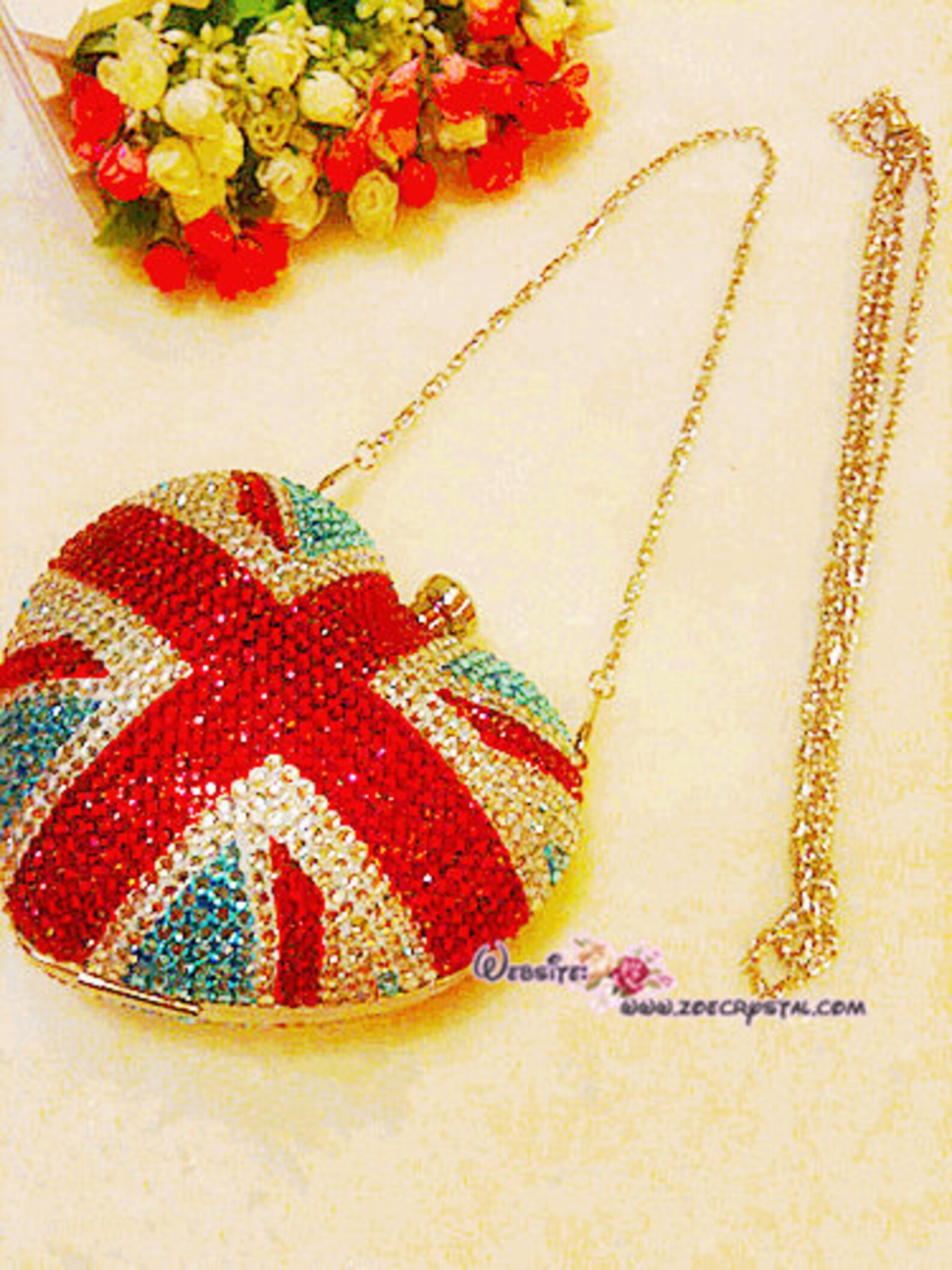 Stylish Bling and Sparkly Union Jack Crystal Clutch - Bridal ...