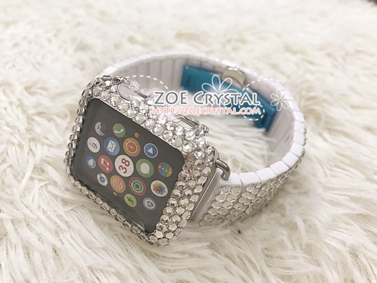 Apple Watch Bling BEDAZZLED Clear White Swarovski Crystal Case | Etsy