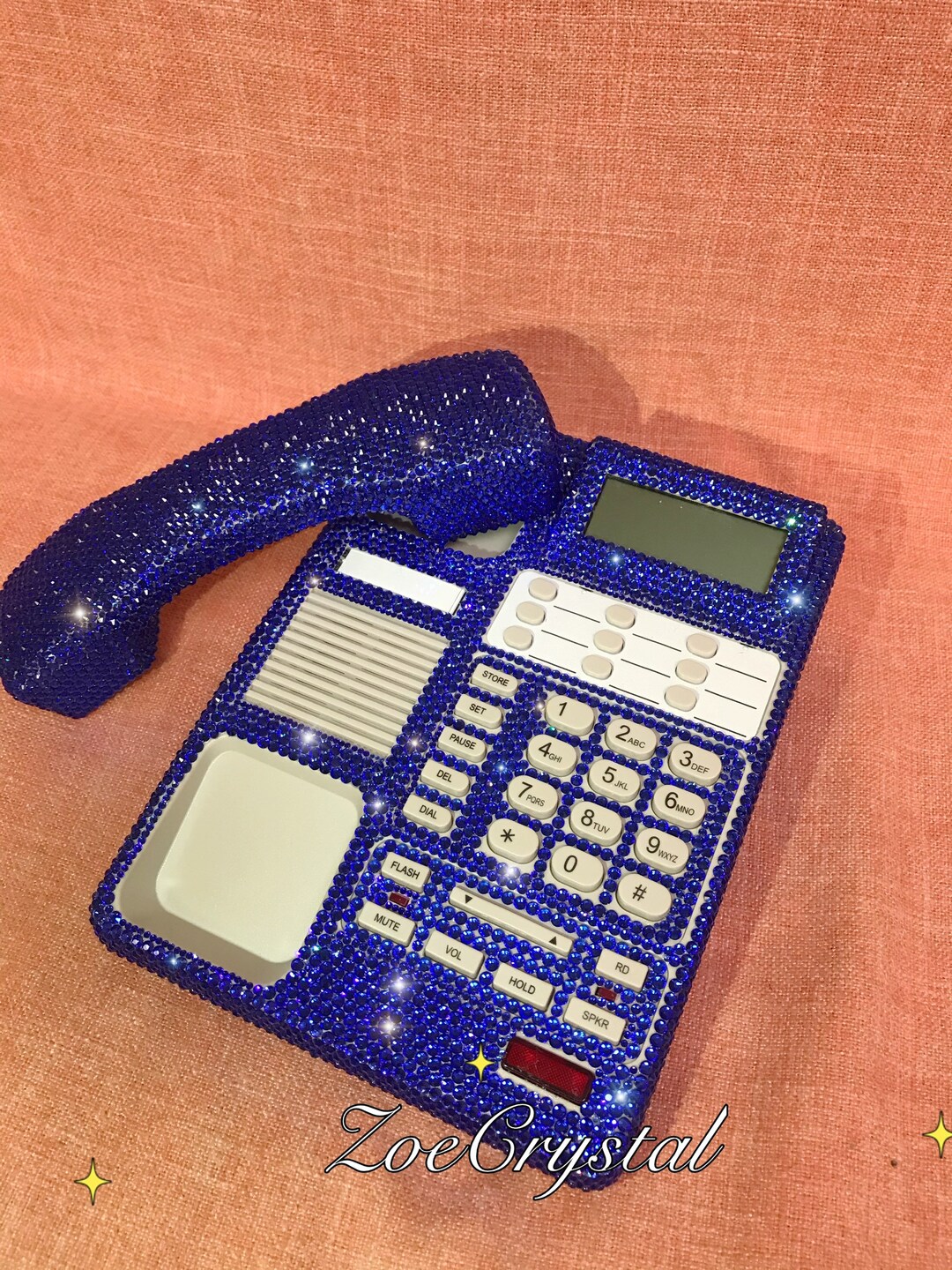 Bling and Sparkly Blue OFFICE / DESK PHONE to Ensure a Good ...