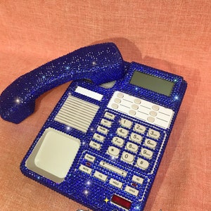 Bling and Sparkly Blue OFFICE / DESK PHONE to Ensure a Good ...