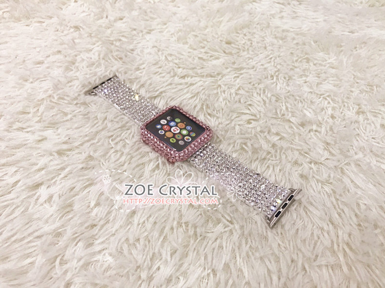 Apple Watch Bedazzled Bling Pink Crystal Case / Protector / - Etsy