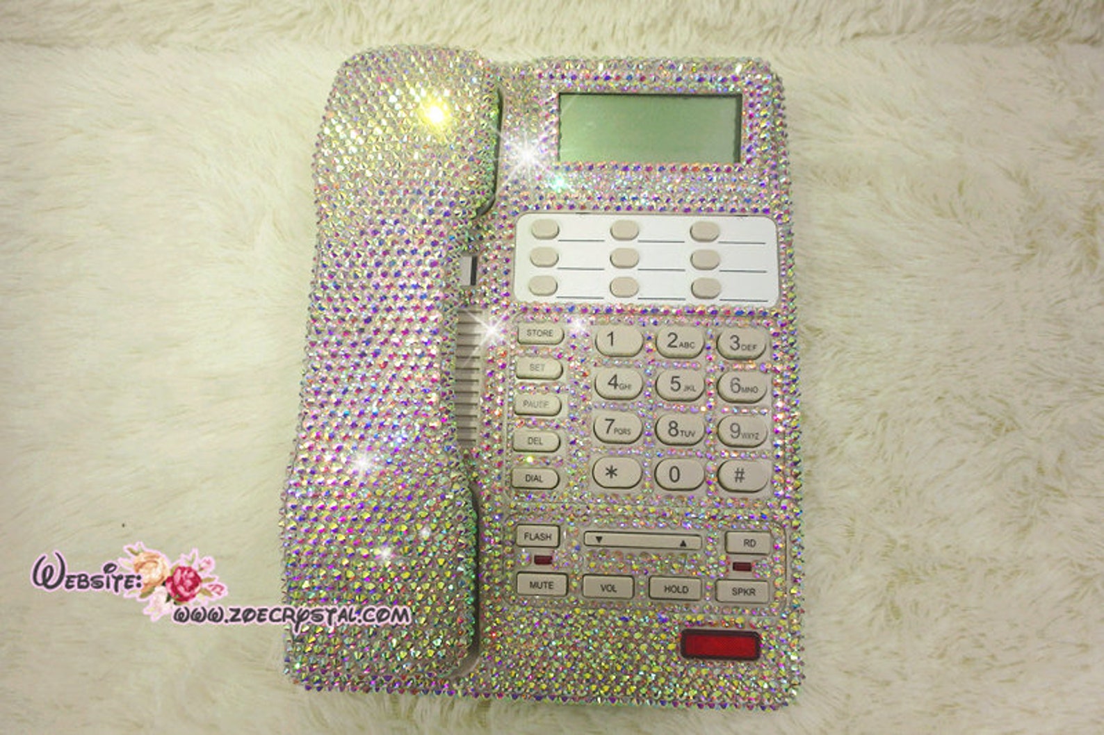 Bling and Sparkly AB White OFFICE / DESK Phone to Ensure a Good ...