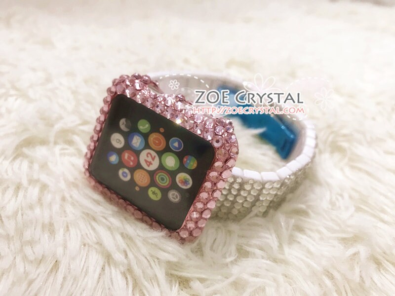 Apple Watch Bedazzled Bling Pink Crystal Case / Protector / - Etsy