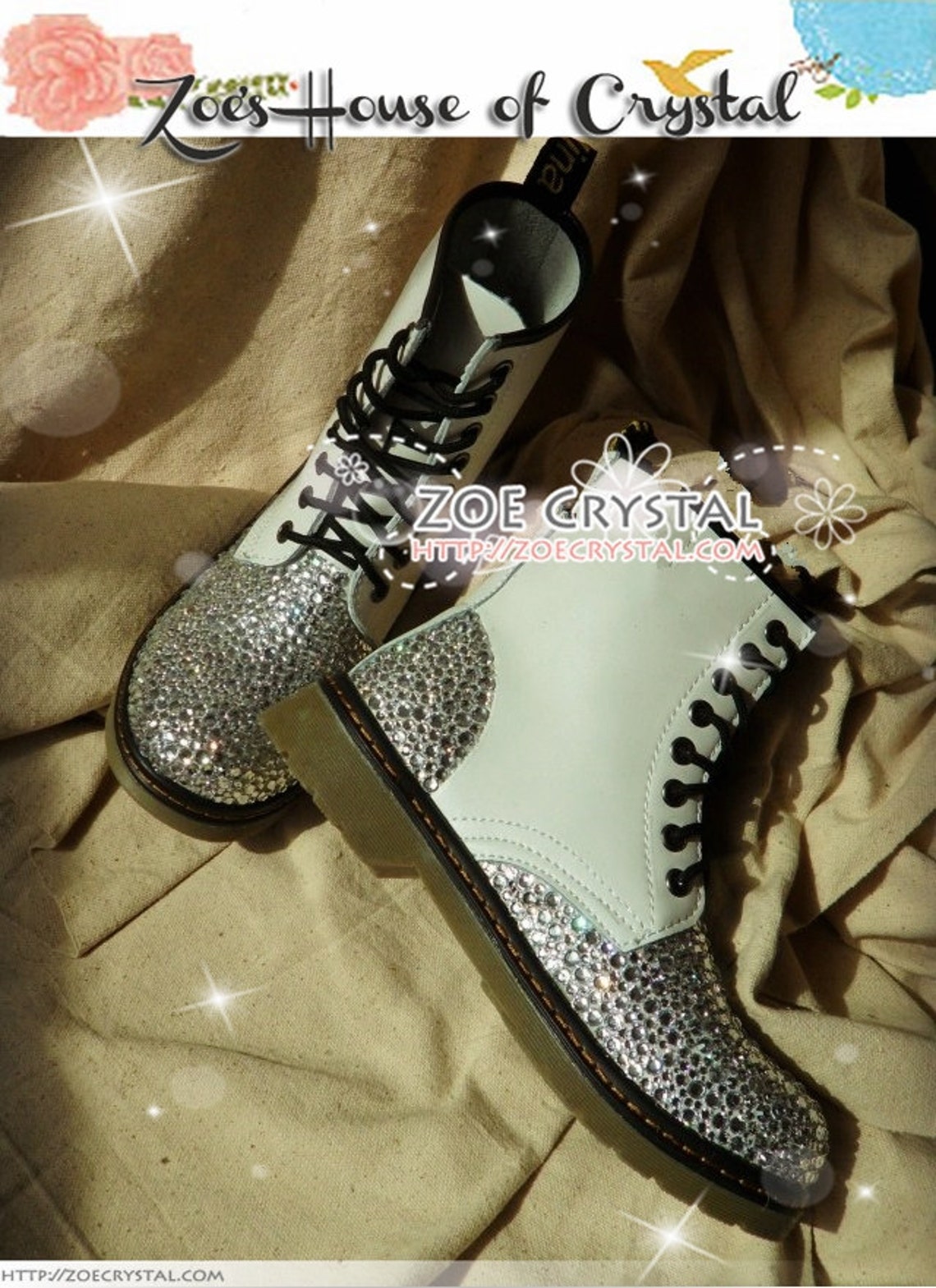 Bedazzled Medium Tall Leather Boots With Bling and Sparkly - Etsy