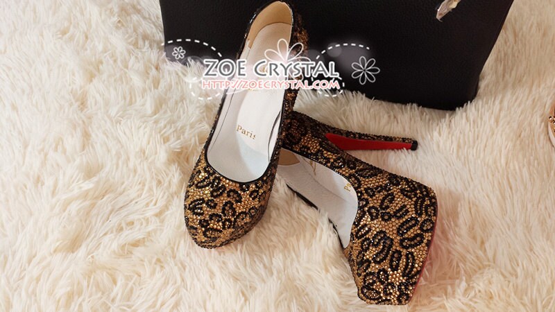 Bling and Sparkly Strass Leopard Print High Heels Made of - Etsy