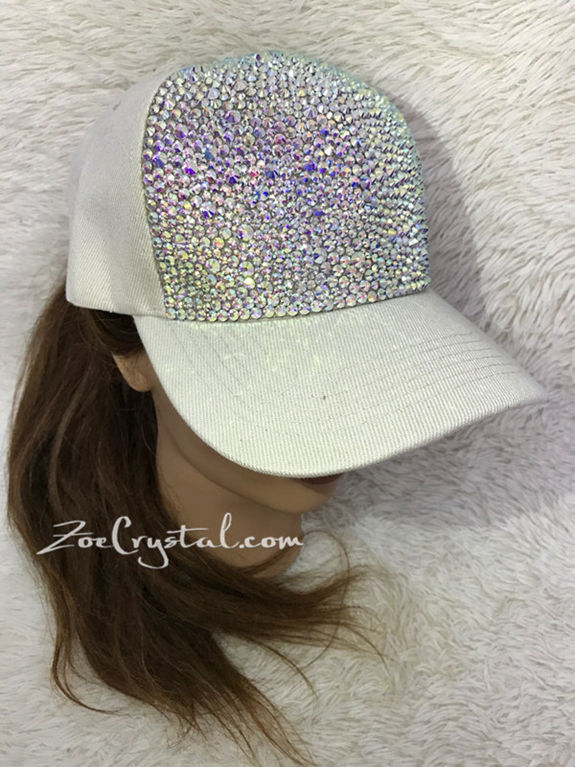 CUSTOMIZED BLING CAP / Hat Bedazzled With Navy Blue Crystal Rhinestone ...
