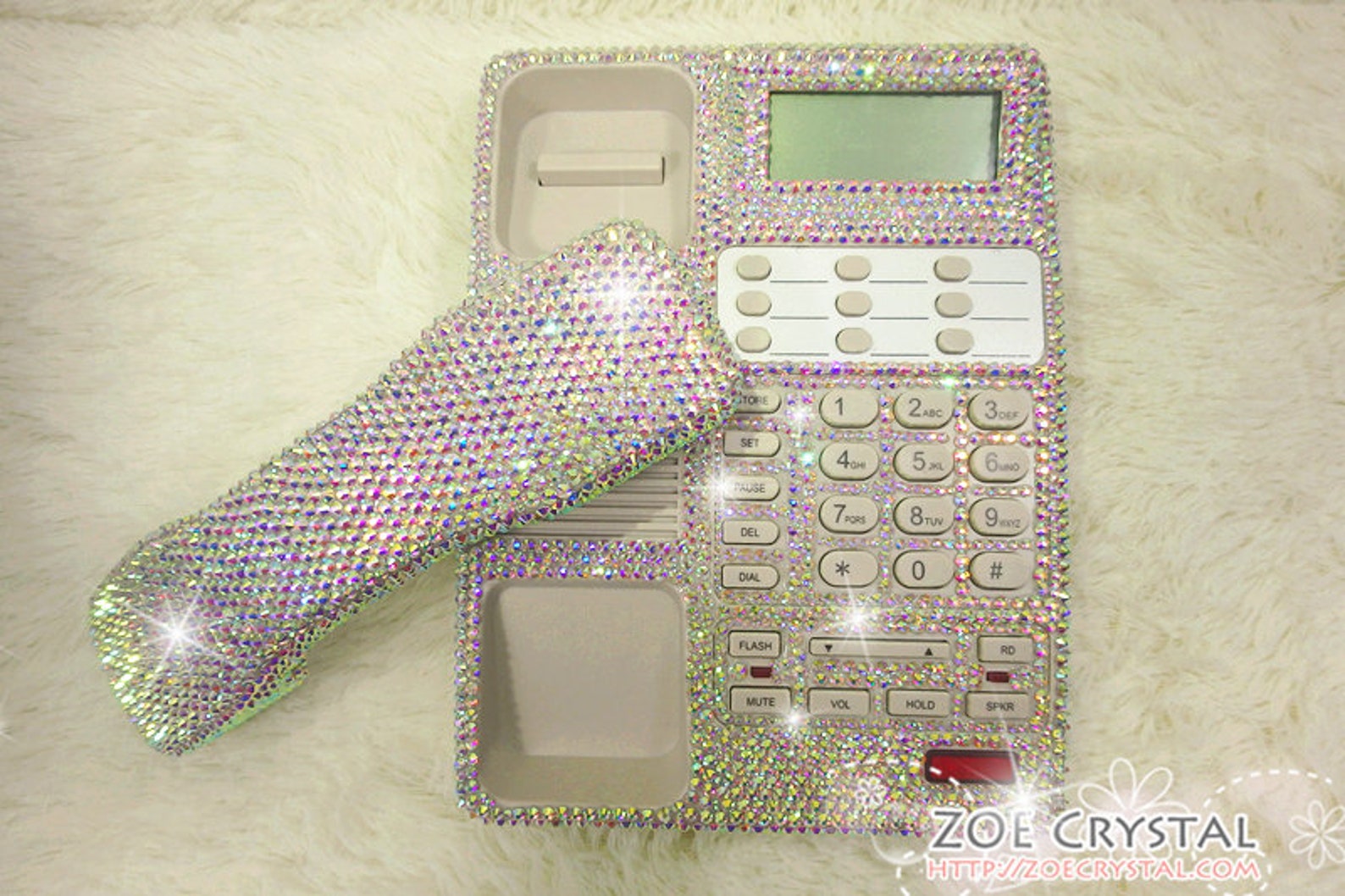 Bling and Sparkly AB White OFFICE / DESK Phone to Ensure a Good ...
