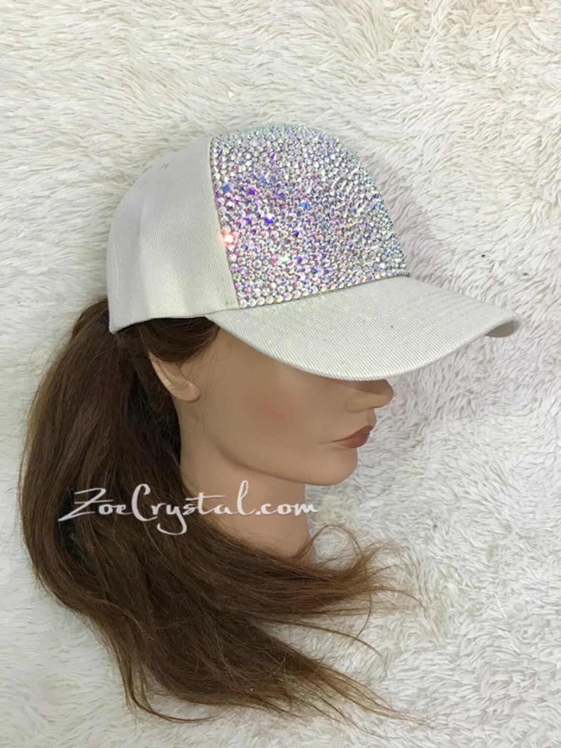 CUSTOMIZED BLING CAP / Hat Bedazzled With Navy Blue Crystal | Etsy