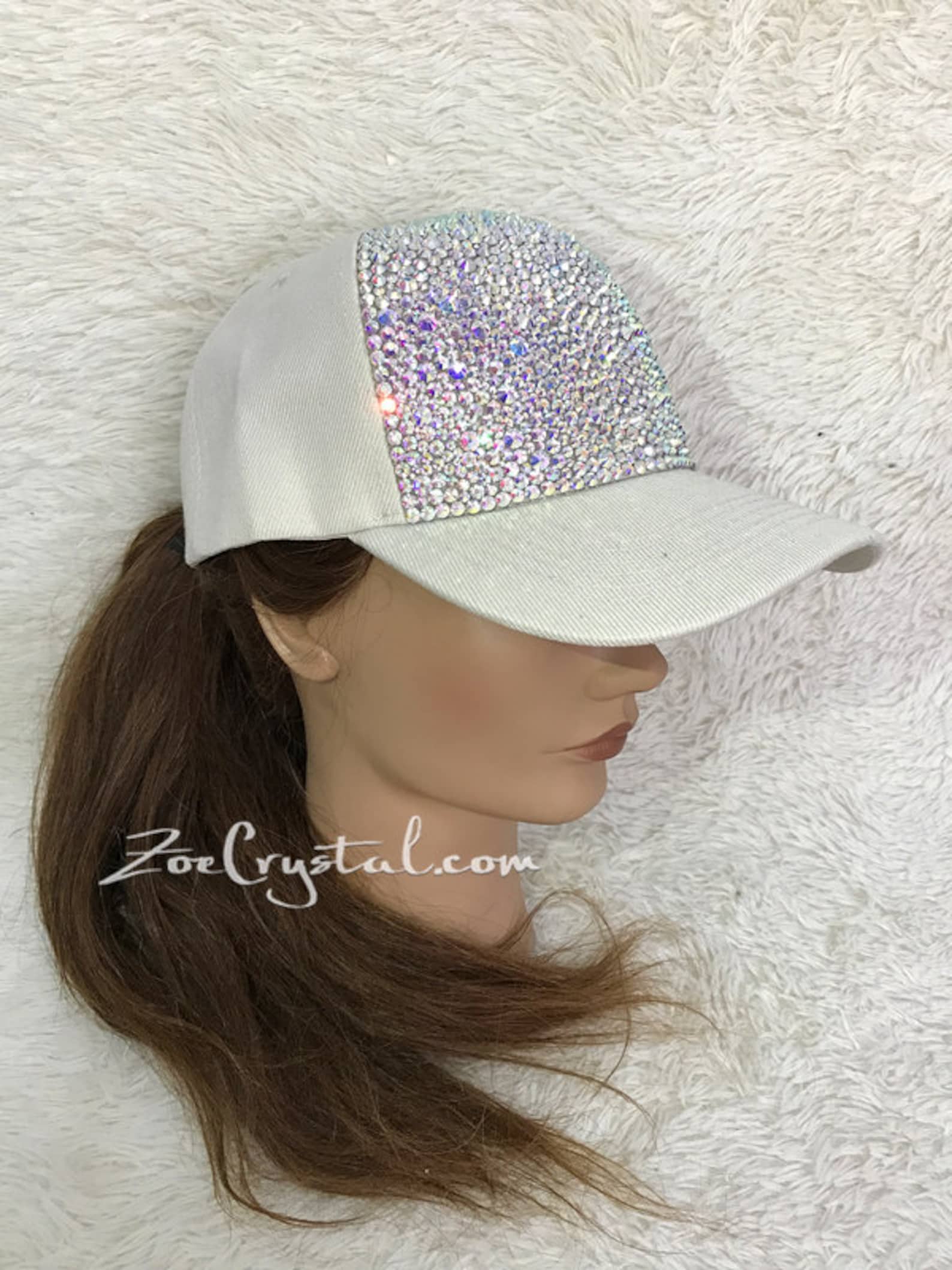 CUSTOMIZED BLING CAP / Hat Bedazzled With Navy Blue Crystal - Etsy