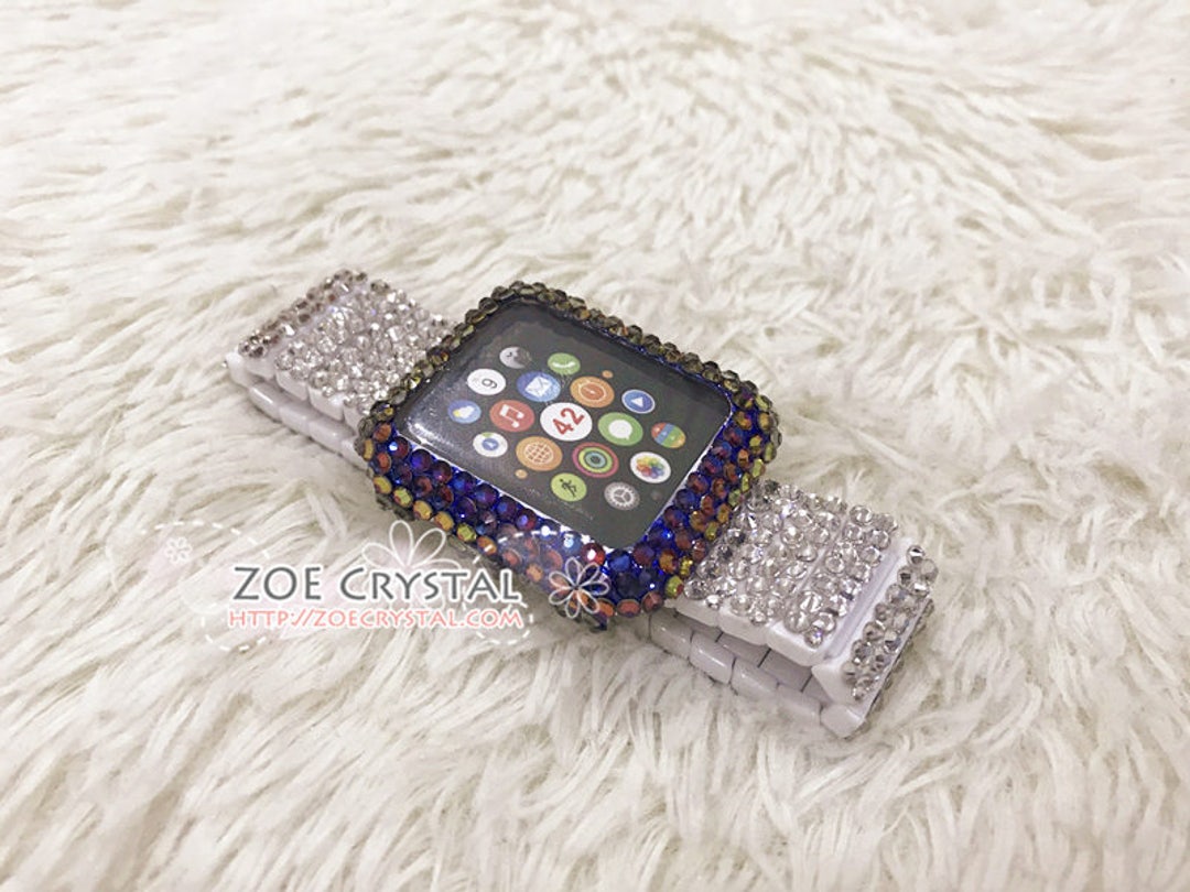 Bedazzled Apple Watch Bling Volcano Blue Flame Crystal Case Cover ...