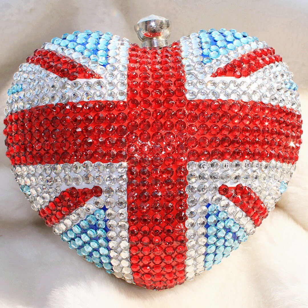 Stylish Bling and Sparkly Union Jack Crystal Clutch - Bridal ...