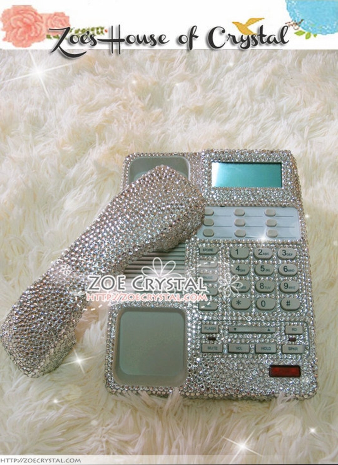 Bling and Sparkly White OFFICE / DESK PHONE to Ensure a Good ...