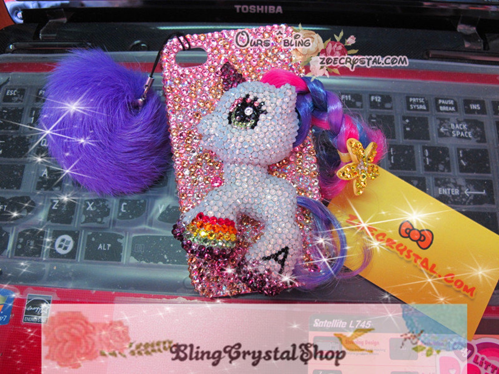 Swarovski My Little Pony / Unicorn BLING Crystal 3D Cell Phone - Etsy