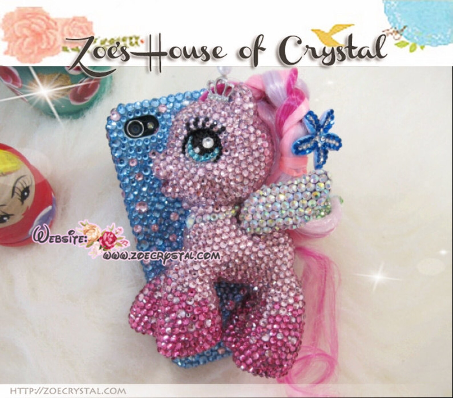 Czech/ Swarovski My Little Pony / Little Pegasus 3D Cell Phone Case - Etsy