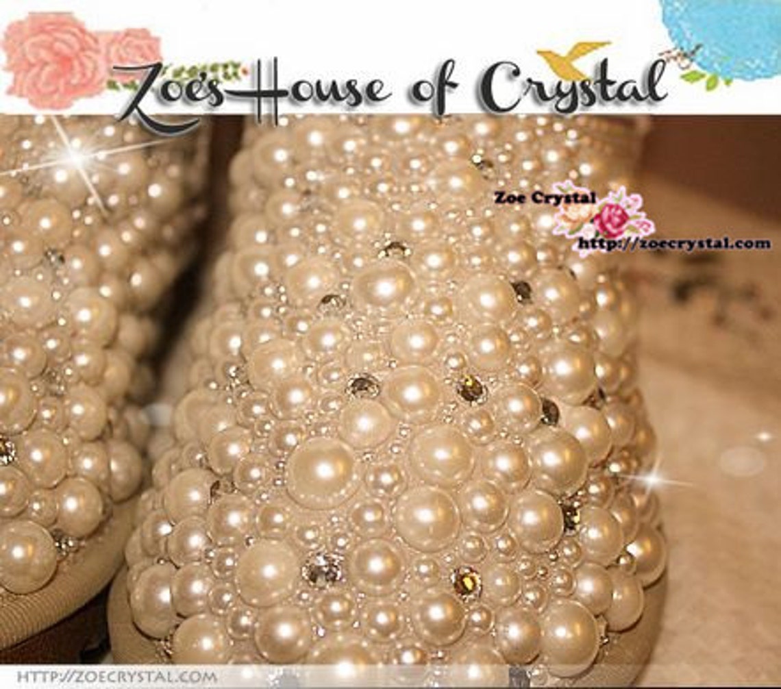 SHINY WINTER Bling and Sparkly Creamy White Pearls Sheepskin - Etsy