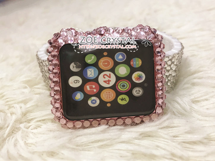 Apple Watch Bedazzled Bling Pink Crystal Case / Protector / - Etsy