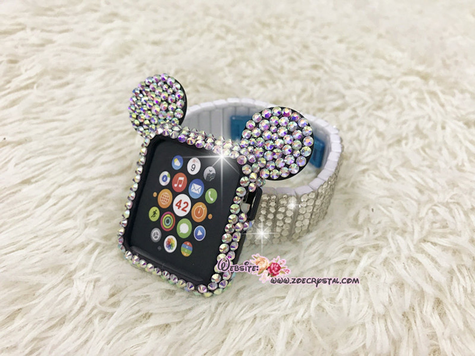 BEDAZZLED Apple Watch Ab White Swarovski Bling Case/ Protector - Etsy