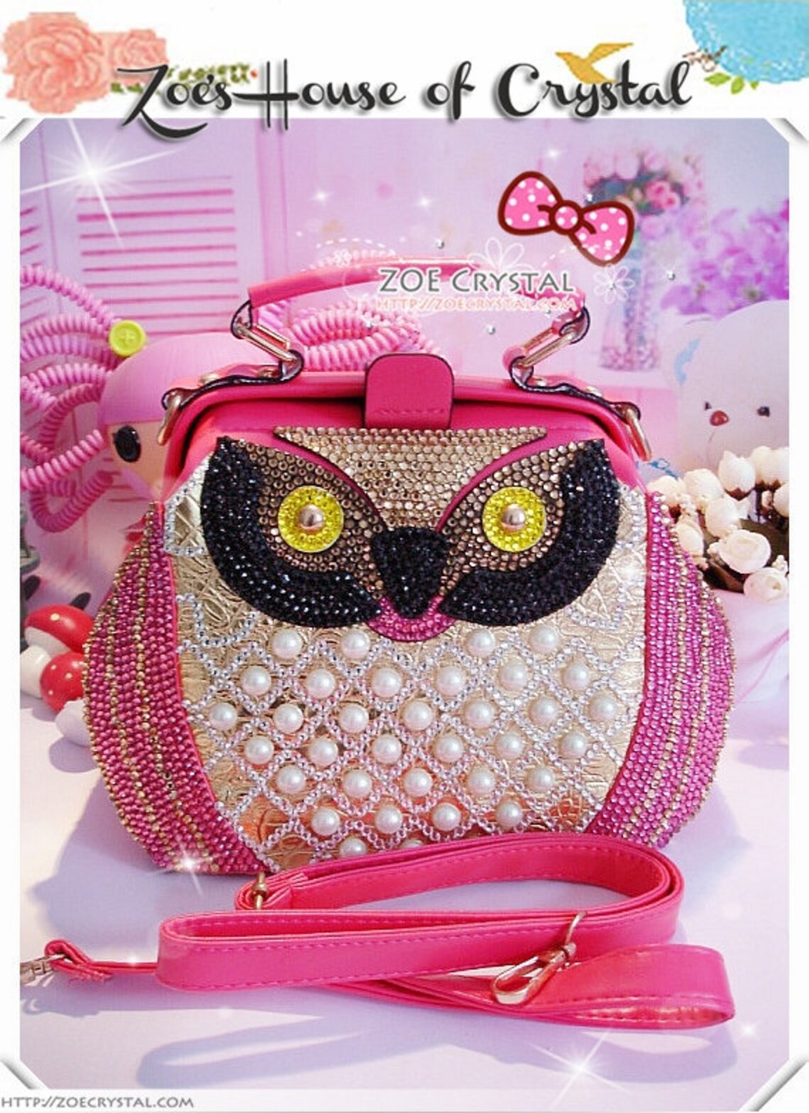 Stylish and Special Owl Bag With Crystals and Pearls - Etsy