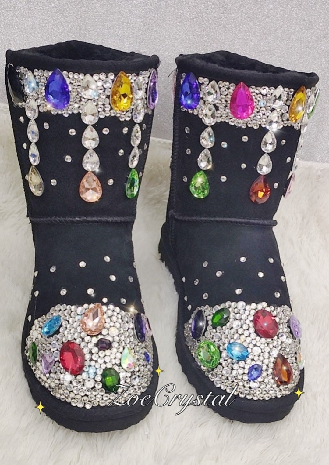 20% DISCOUNT Cute Winter Bling and Sparkly Sheepskin Wool BOOTS W ...