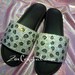 NEW Bling Bedazzled SANDALS SLIDES Slippers With Snow Leopard Print ...