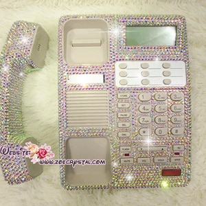 Bling and Sparkly AB White OFFICE / DESK Phone to Ensure a Good ...